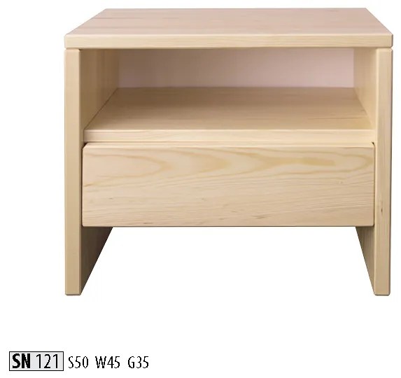 ImportWorld Noční stolek Mercy masiv v55 x š42 x h35 cm (Barva dřeva: Borovice)