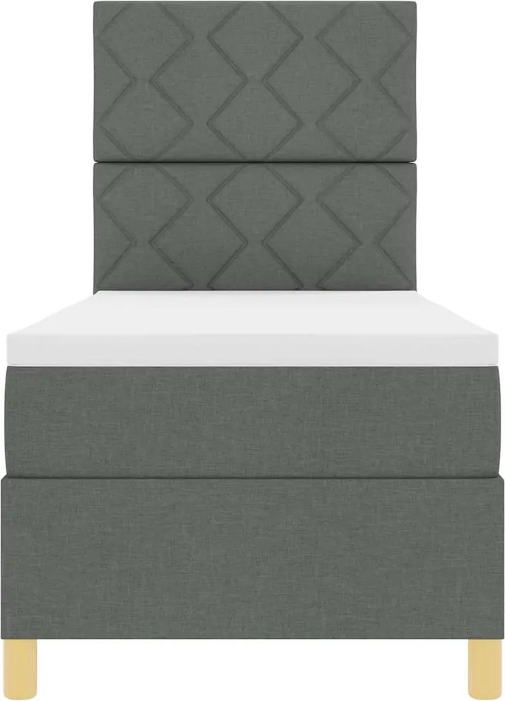 Postel s boxspringem s čelo Tmavě šedá 80 x 200 cm textil 3339652