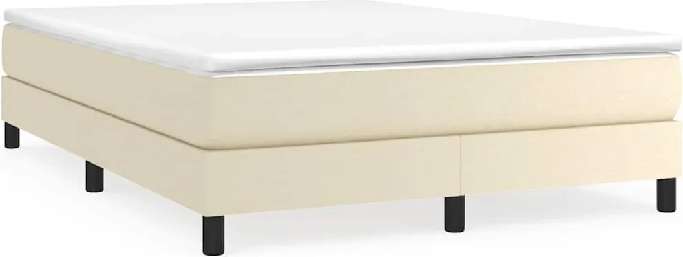 Rám postele s boxspringem krémová 140 x 190 cm umělá kůže 3120696