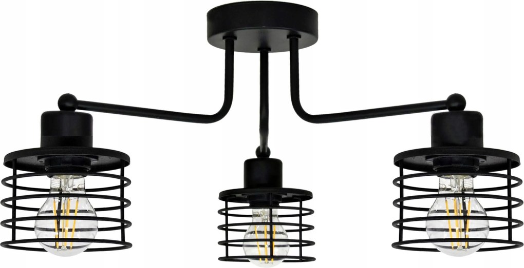 Stropní svítidlo – závěsný drátěný lustr na 3 stínidla
