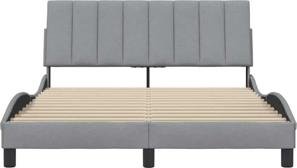 Rám postele bez matrace Hanko světle šedý 140 x 200 cm textil 3310391