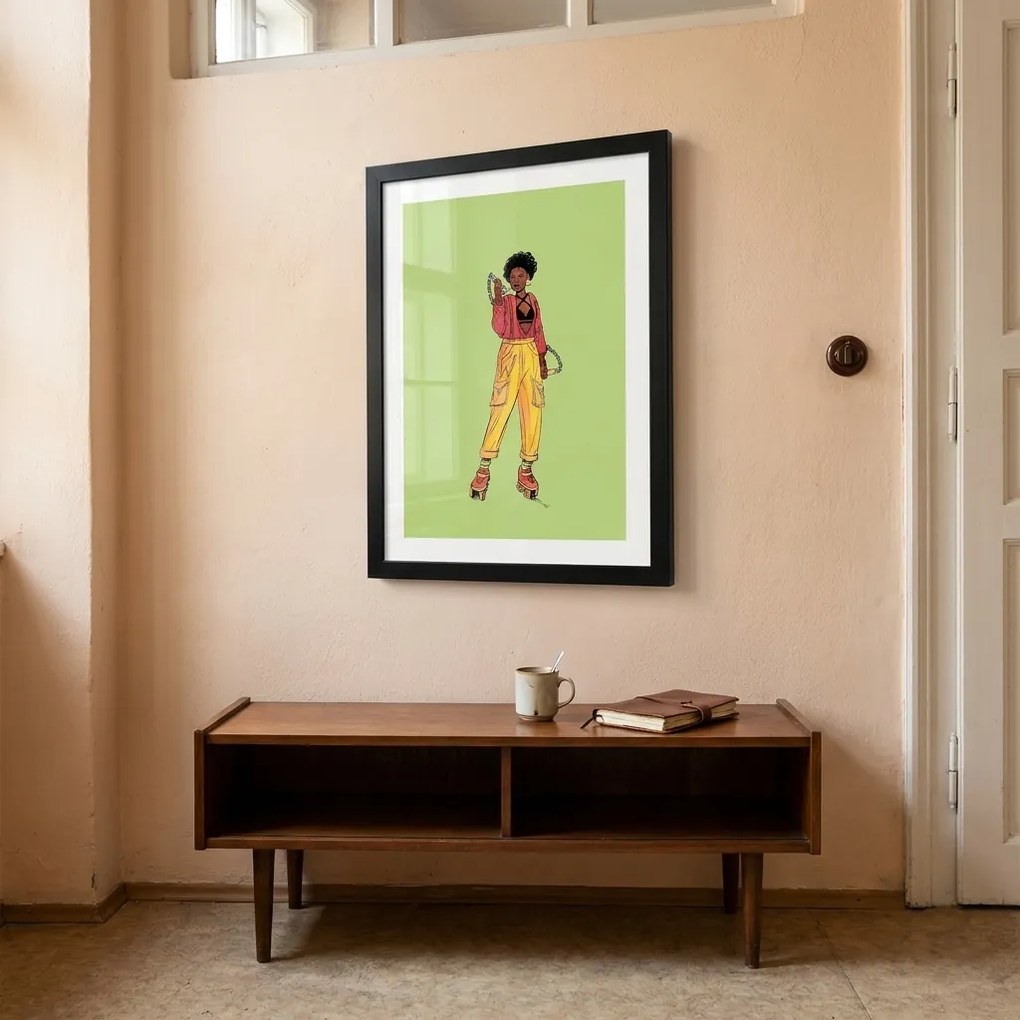Štěpánka Jislová | Nunčaky slečna Rám: Černý, Velikost: 30 x 20 cm