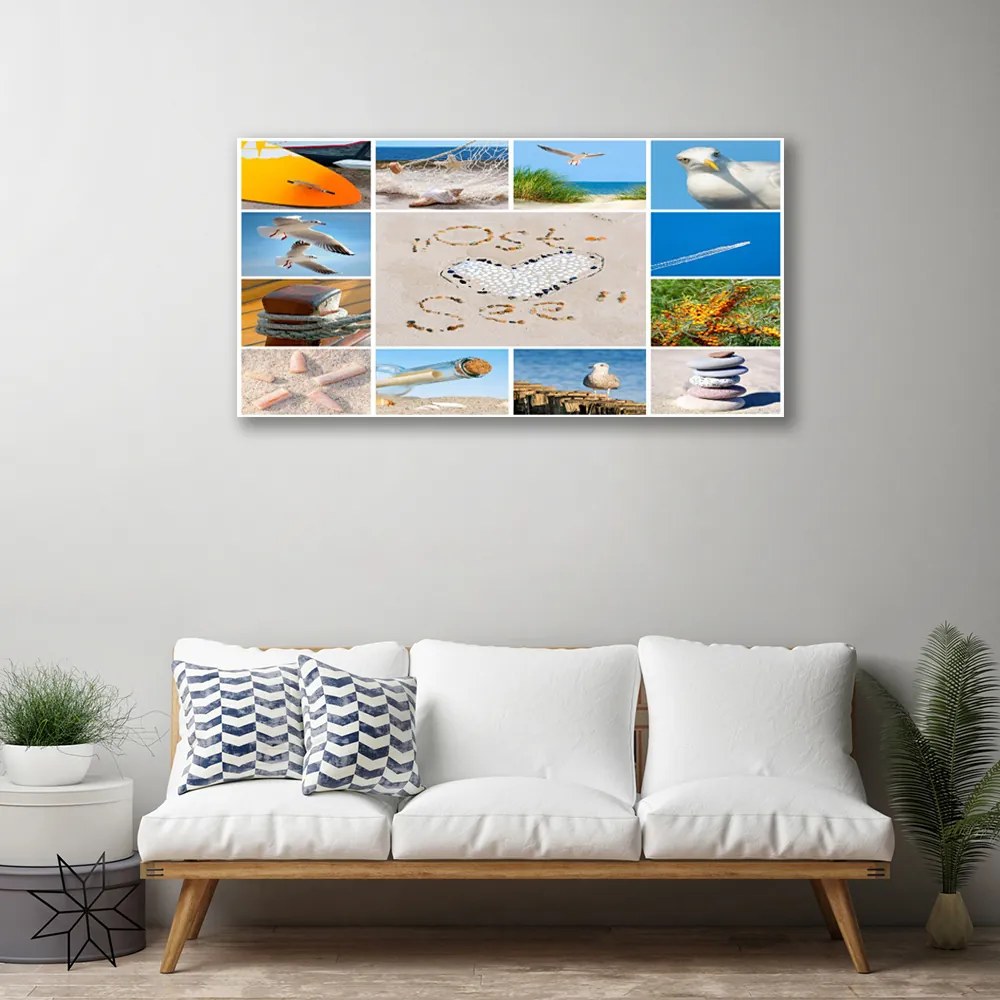 Obraz na plátně Oceán Pláž Racci Krajina 120x60 cm