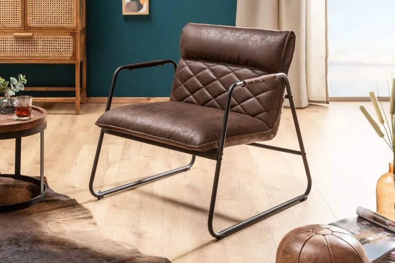 Kreslo Mustang Lounger vintage tmavo-hnedé