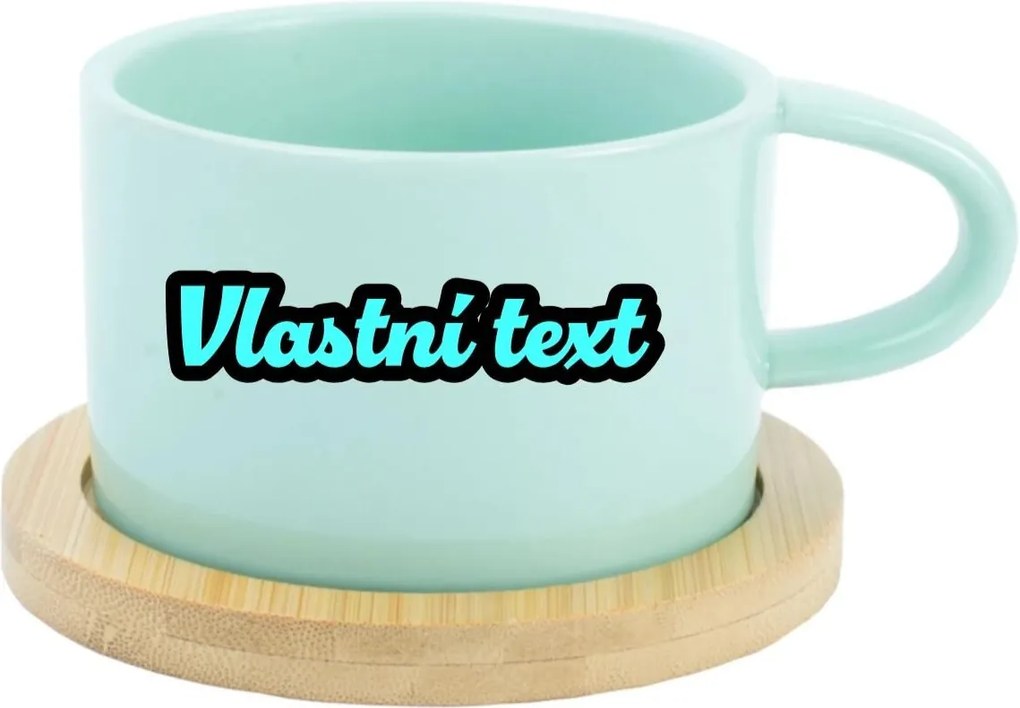 Personalizovaný keramický hrníček "MAKRONKA" s vlastním textem s obrysem
