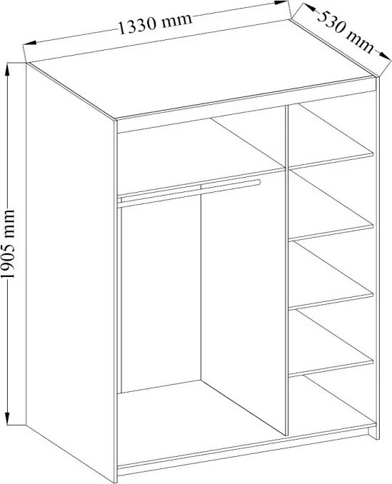 Casarredo - Komfort nábytek Šatní skříň ELINA 3D dub sonoma