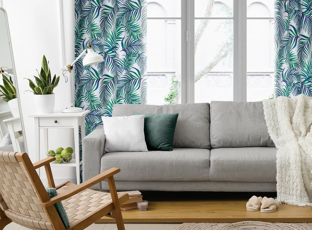 ZÁVĚS NA KROUŽCÍCH PALMS 02 140X250 CM VZOROVANÁ