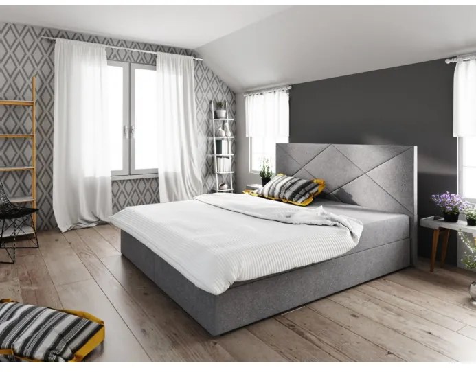 Moderní postel s úložným prostorem 160x200 STIG 4 - šedá