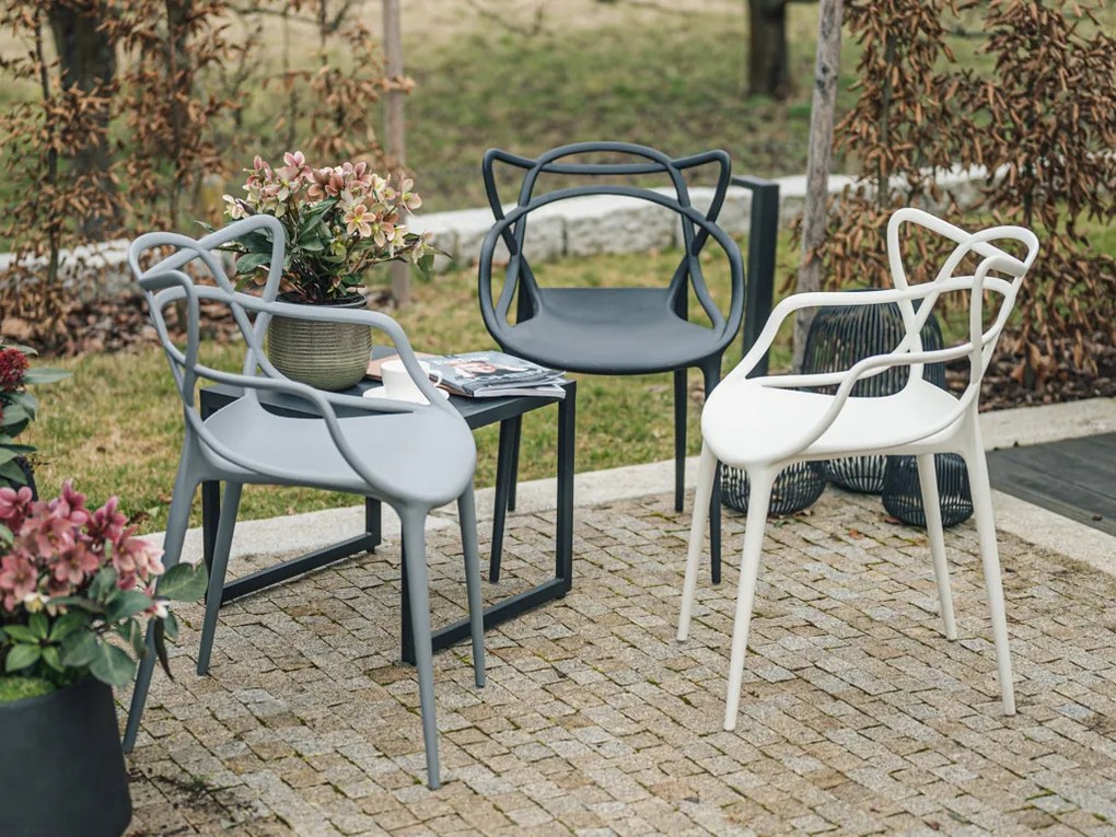 Sada 4 ks plastových židlí KATO, terakotová