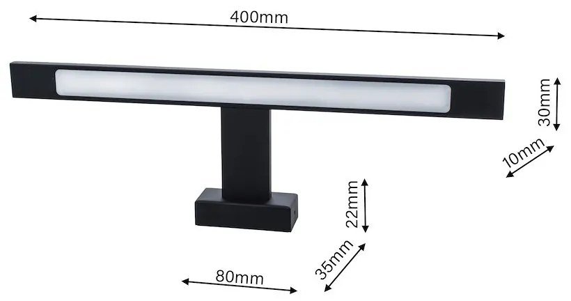 Nástěnné LED svítidlo Shine, 1x LED 7w, 4000k, (40 cm), b