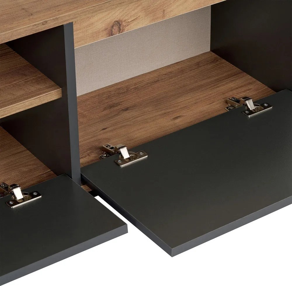 Antracitový TV stolek 160x42x30 cm Sentinel – Kalune Design