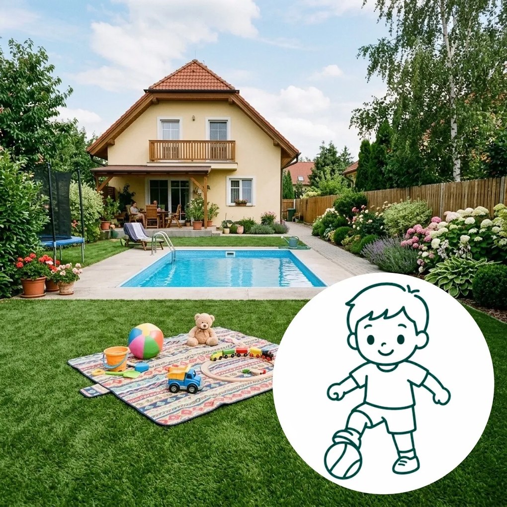 Europe Grass, Umělá tráva Rosalia, vyříznout kruh, šíře 4m, zelená