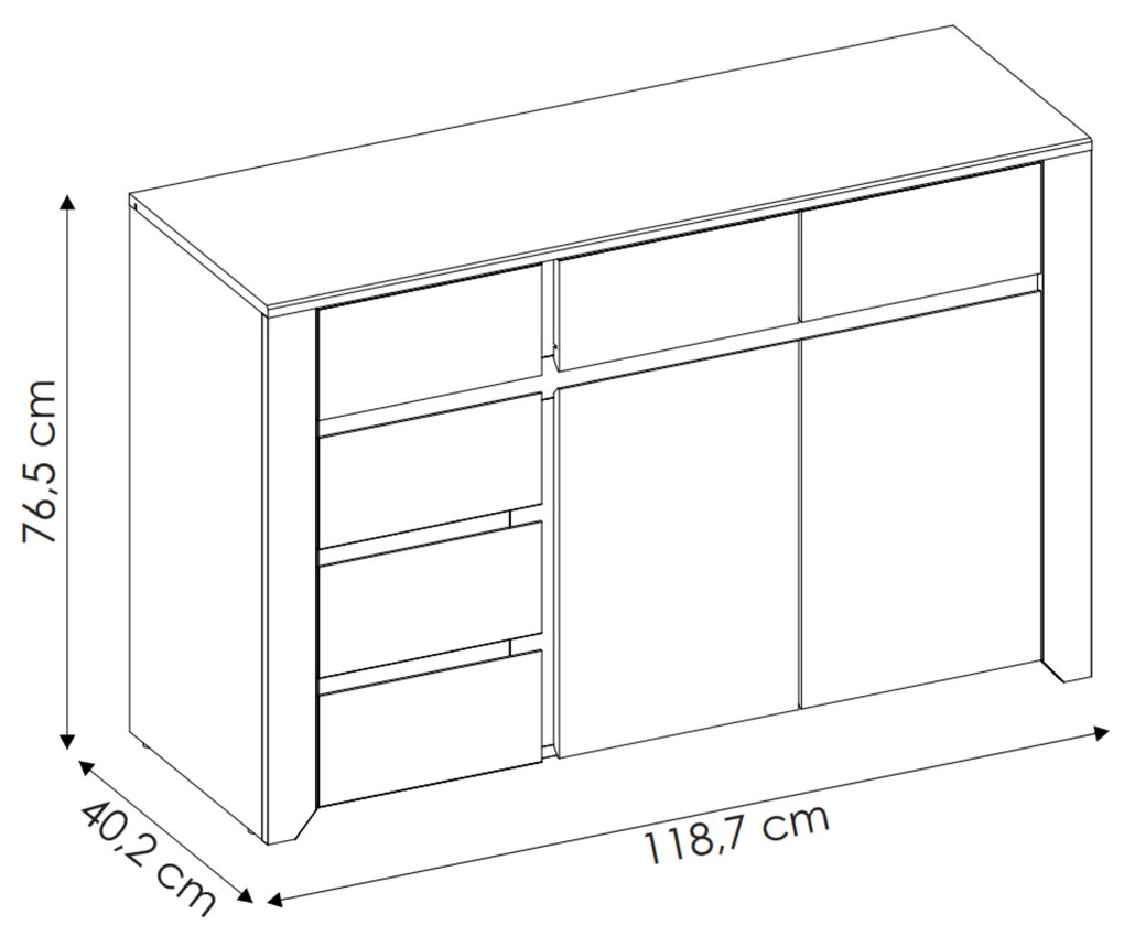 Sconto Komoda ANGEL 42 dub craft bílý