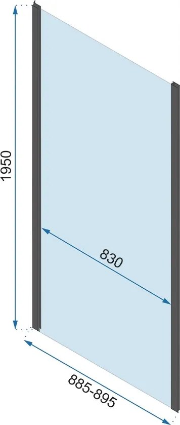 Rea Rapid, pevná stěna pro sprchový kout Rapid 90 x 190 cm, 6mm čiré sklo, chromový profil, REA-K5609