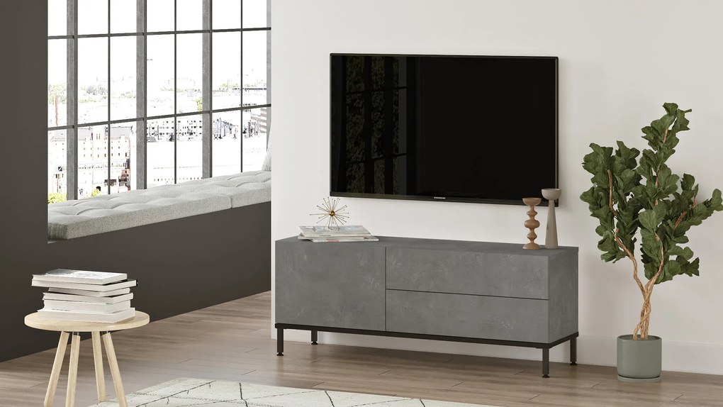 KALUNE DESIGN dřevěný TV stolek LIVA šedý 921YRD1110