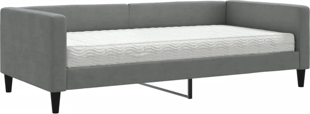 Válenda s matrací tmavě šedá 100 x 200 cm textil 3196566