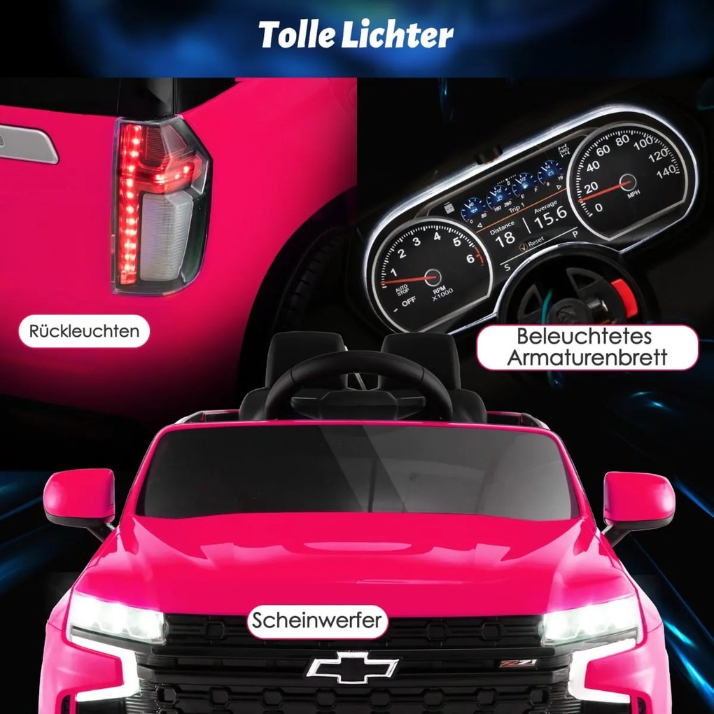 Costway Dětské elektrické auto Chevrolet s 2,4 G dálkovým ovládáním a – růžový