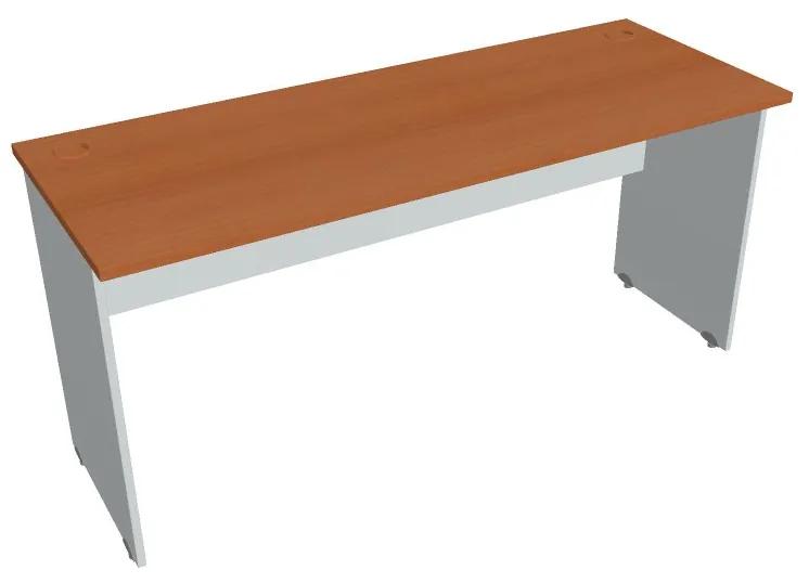 Stůl pracovní rovný 160 cm - Hobis Gate GE 1600 Dekor stolové desky: třešeň, Dekor lamino podnože: šedá