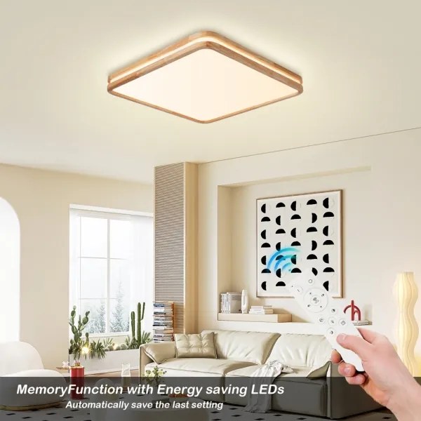 BRILAGI - LED Stmív. svítidlo MOLINA SQUARE LED/80W/230V dub 60x60 cm + DO