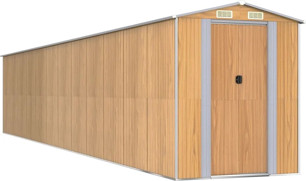Zahradní kůlna světle hnědá 192x1021x223 cm pozinkovaná ocel 3147481