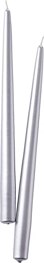TWIN FLAME Sada svíček 2 ks 31 cm - stříbrná