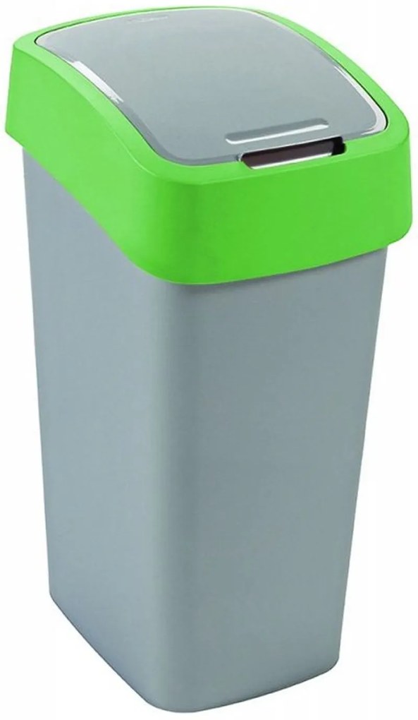 CURVER FLIP BIN 45L Odpadkový koš 65,3 x 29,4 x 37,6 cm stříbrná/zelená 02172-P80