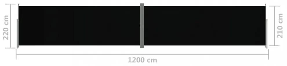 Zatahovací boční markýza 220x1200 cm Dekorhome Krémová
