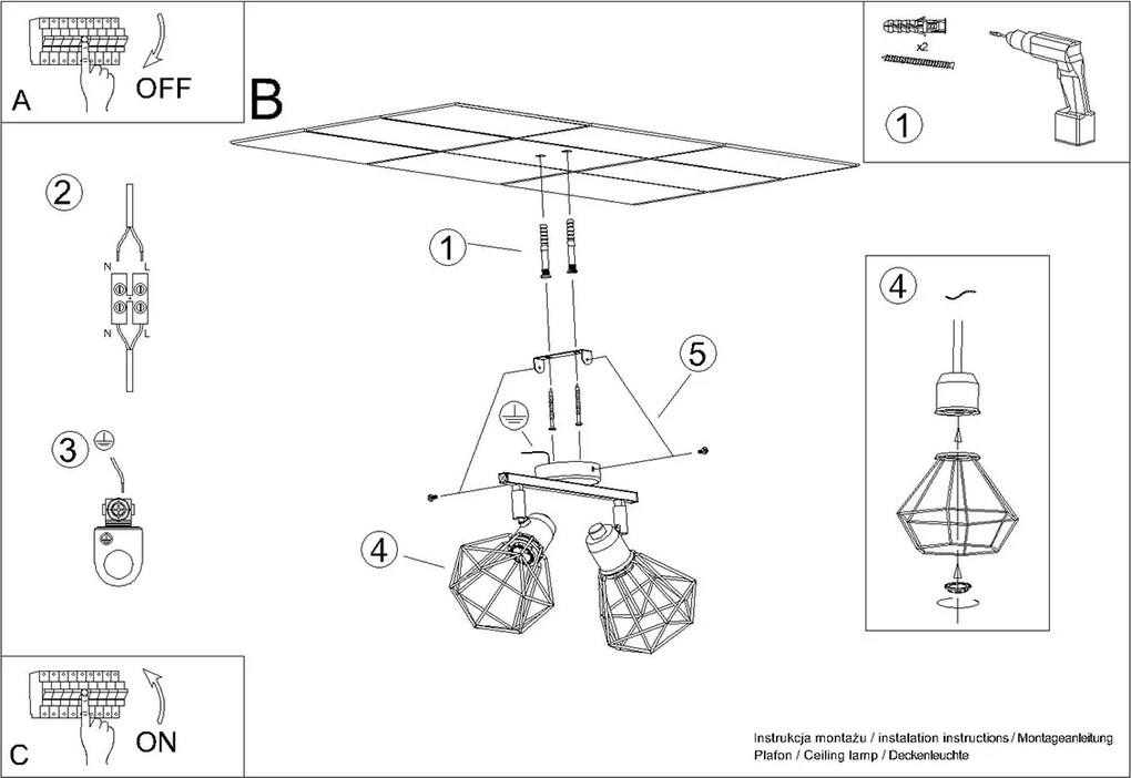 Sollux Lighting Stropní svítidlo ARTEMIS 2 bílé