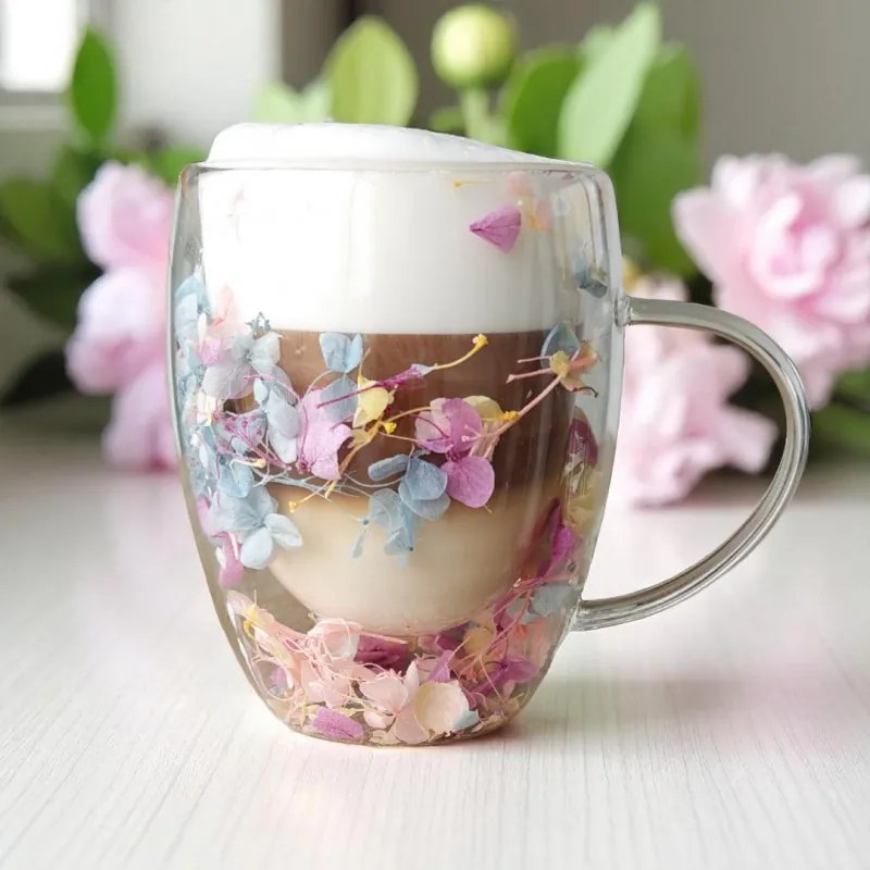 Flamenco Mystique Termální sklo s gypsophilou, hortenzemi a růžemi, 300 ml, 1 ks, 180 SZK