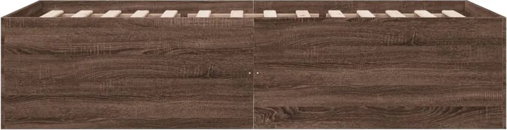 Rám postele hnědý dub 100 x 200 cm kompozitní dřevo 3280964