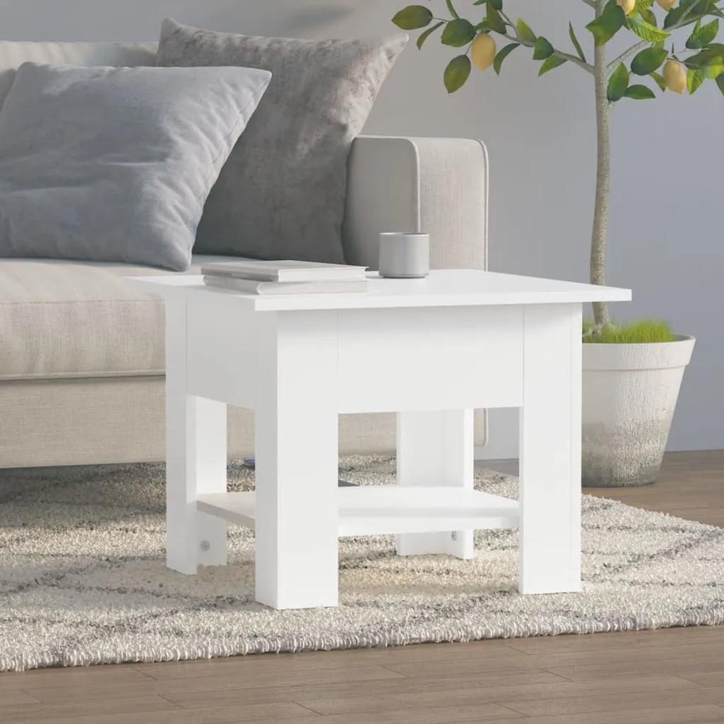 vidaXL Konferenční stolek 55 x 55 x 42 cm kompozitní dřevo [810262] Barva: bílá s vysokým leskem