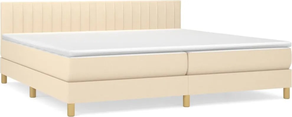 Box spring postel s matrací krémová 200x200 cm textil 3140806