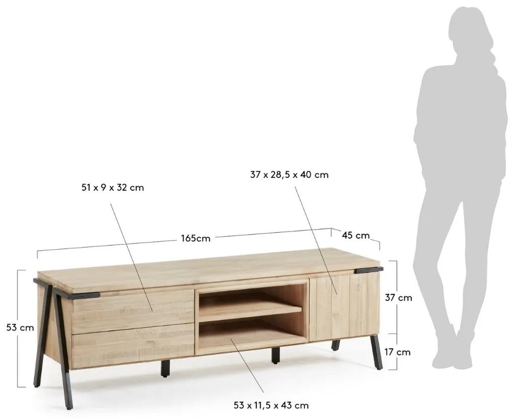 Akátový TV stolek Kave Home Thinh 165 x 45 cm