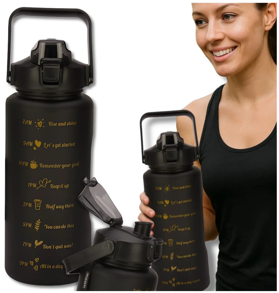 Camerazar 2000ml BPA FREE TRESSARI sportovní láhev na vodu s odolným PC materiálem pro aktivní životní styl