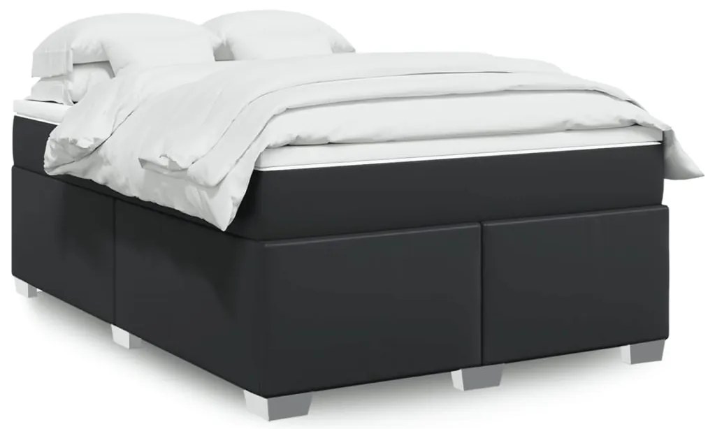 Box spring postel s matrací černá 140x200 cm umělá kůže 3285213