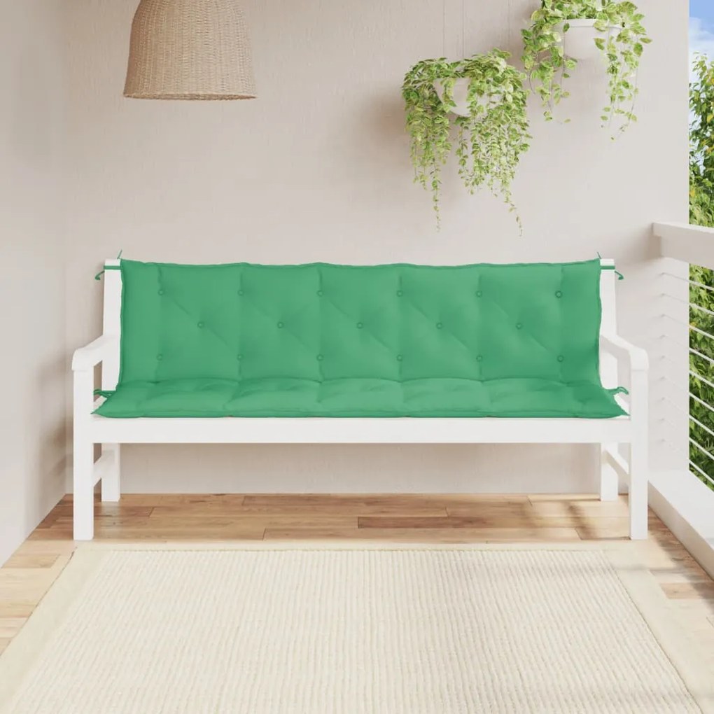 Podušky na zahradní lavici 2 ks zelené 180x50x7 cm látka oxford - Default Title