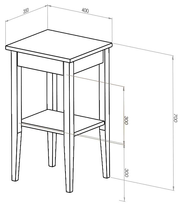 Ragaba Noční stolek Taloumne, 40x35x70 cm, černý dub/bílá