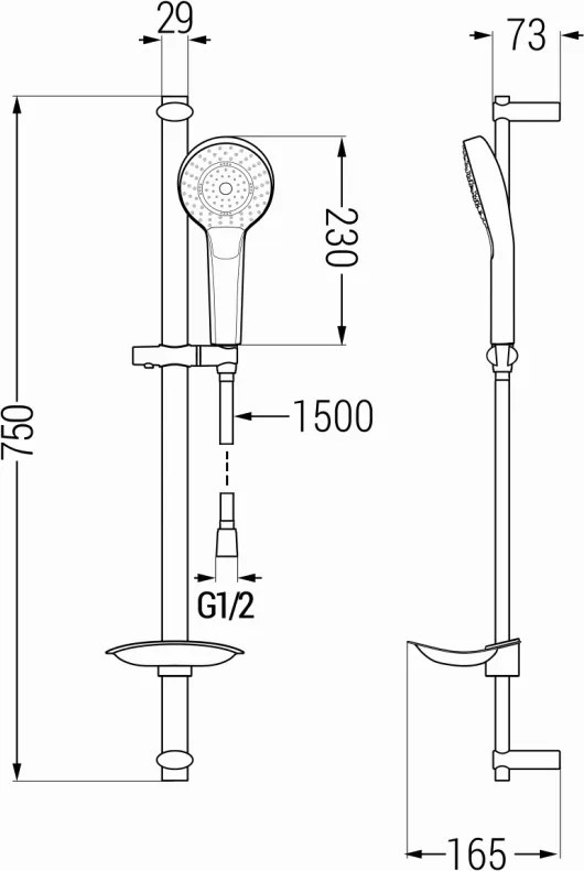 Mexen sprchový set DB05, černá, 785054584-70