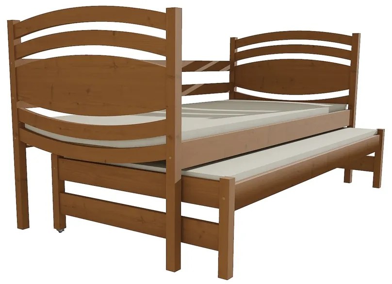 Vomaks Dětská postel s výsuvnou přistýlkou DPV 027 80 x 200 cm surové dřevo