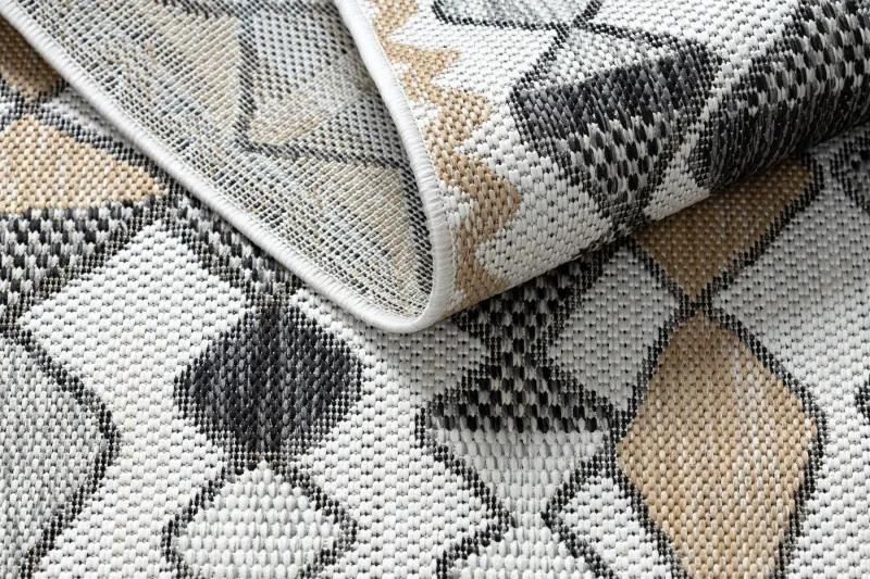 Dywany Łuszczów Kusový koberec Cooper Sisal Diamonds 22217 ecru/black – na ven i na doma - 120x170 cm