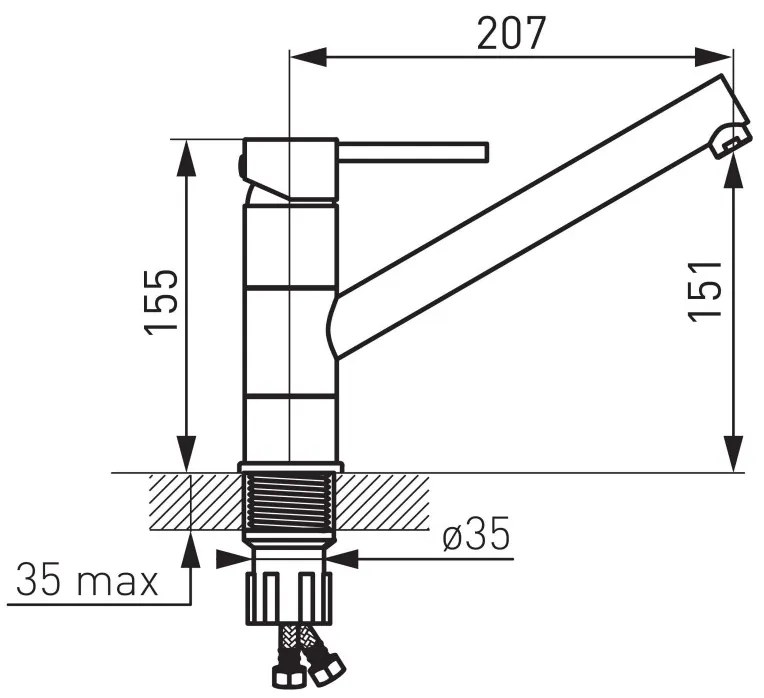 F-Design Flusso, stojánková dřezová baterie, chrom lesklý, FD1-FLS-4-11