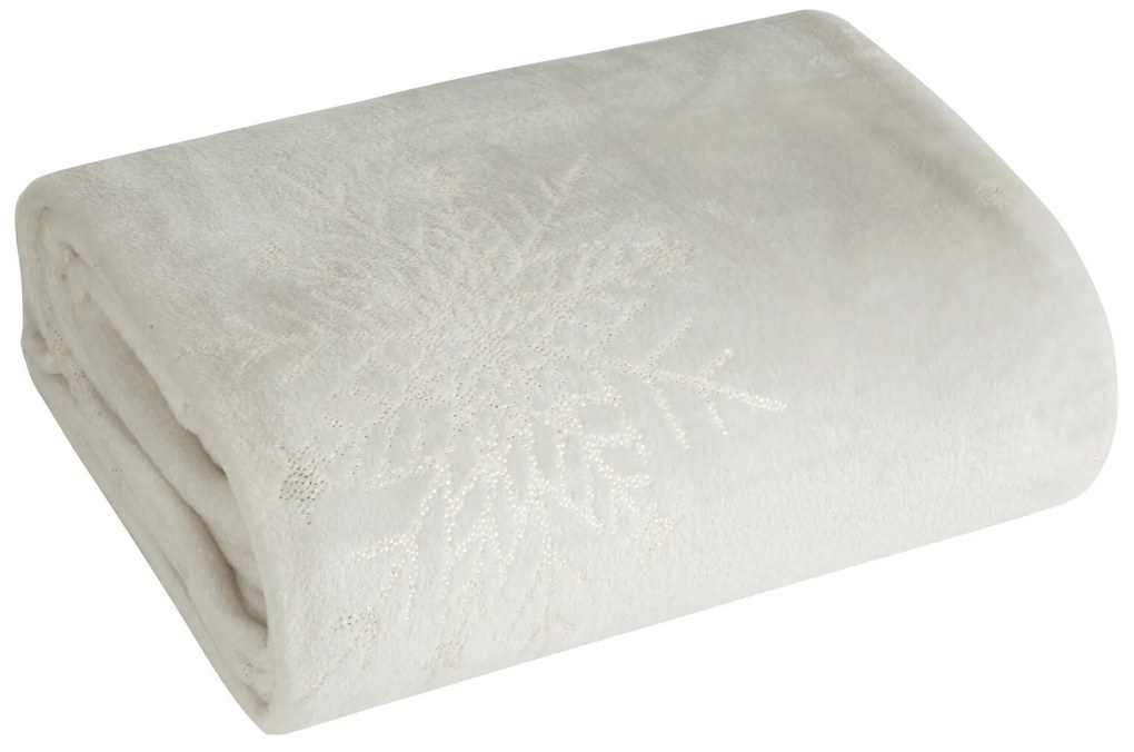 EUROFIRANY VÁNOČNÍ FLANELOVÁ DEKA SNOW GOLD 150X200 CM VZOROVANÁ