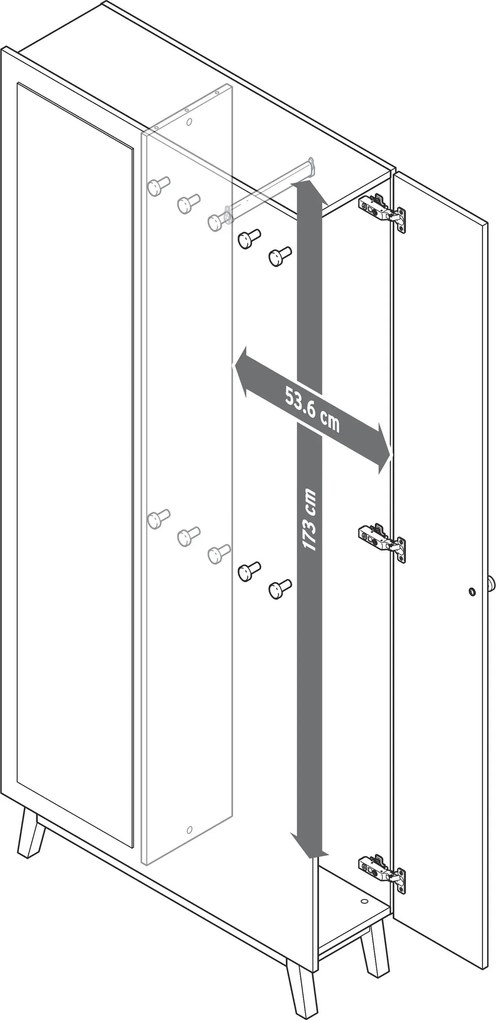 Tchibo - Multifunkční skříň do předsíně - barva: bílá