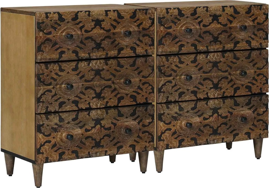 Servírovací skříň 2 ks 60 x 33,5 x 75 cm Masivní mangové dřevo 3310106