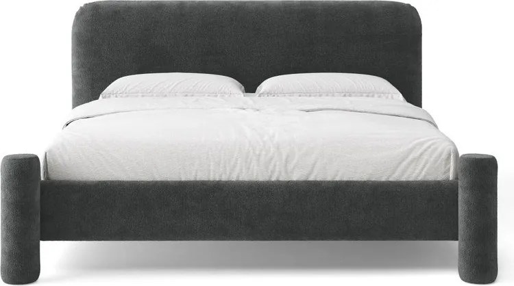 Tmavě šedá čalouněná dvoulůžková postel s roštem 140x200 cm Vera – Micadoni