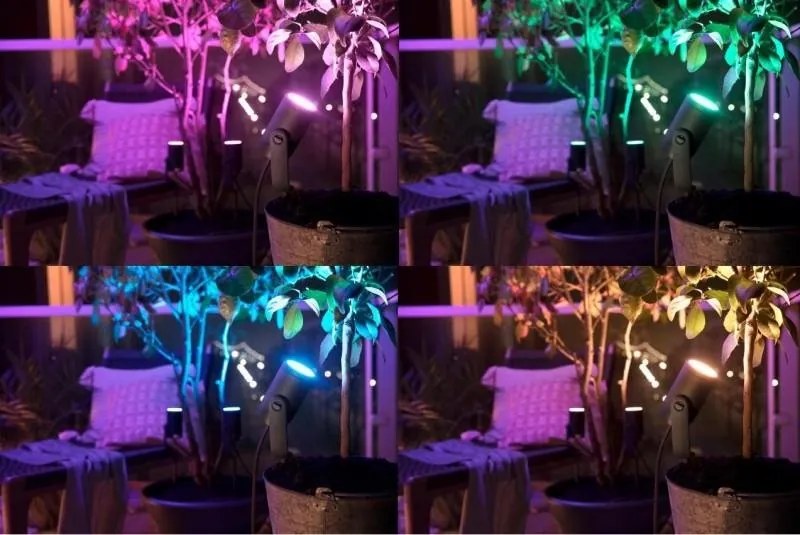 PH 17428/30/P7 Hue LED White and Color Ambiance Venkovní spotové zemní/ nástěnné svítidlo Philips Lily 17428/30/P7 černé s adaptérem - PHILIPS HUE (915005671701)