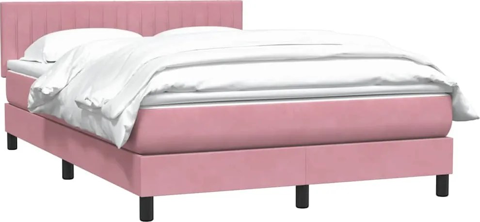 Box spring postel s matrací růžová 160x210 cm samet 3316412