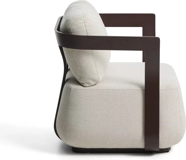 Hnědé/krémové polstrované zahradní křeslo Tamaris – Kave Home