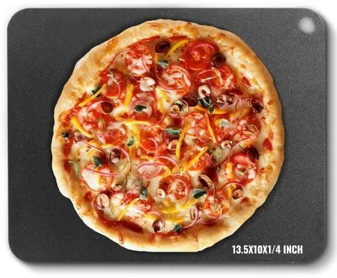 VEVOR Pizza Steel, ocelový plech na pizzu 13,5" x 10" x 1/4" do trouby, předkořeněný pečící kámen na pizzu z uhlíkové oceli s 20x vyšší vodivostí, odolný pekáč na pizzu pro venkovní grilování, vnitřní troubu