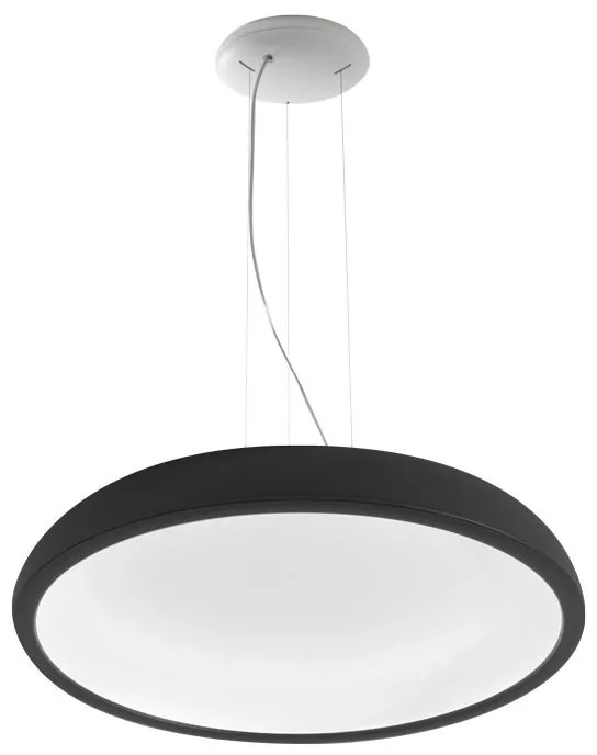 Stilnovo 8540 Reflexio_P, bílo-černé závěsné svítidlo se skrytým zdrojem světla, 48W LED stmívatelné 3000K, prům. 65cm